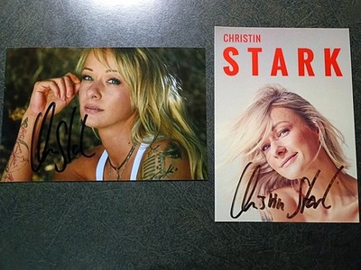 CHRISTIN STARK 2 Hand Signed Autograph 4X6 Photo S -SEXY PRESENTER ...