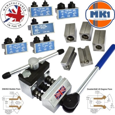 Professional Flaring Tool Brake Tube Pipe Flare Kit 4 x Dies Fuel Lines ...