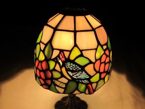 TIFFANY STYLE CARDINAL MINI STAINED GLASS LAMP | eBay