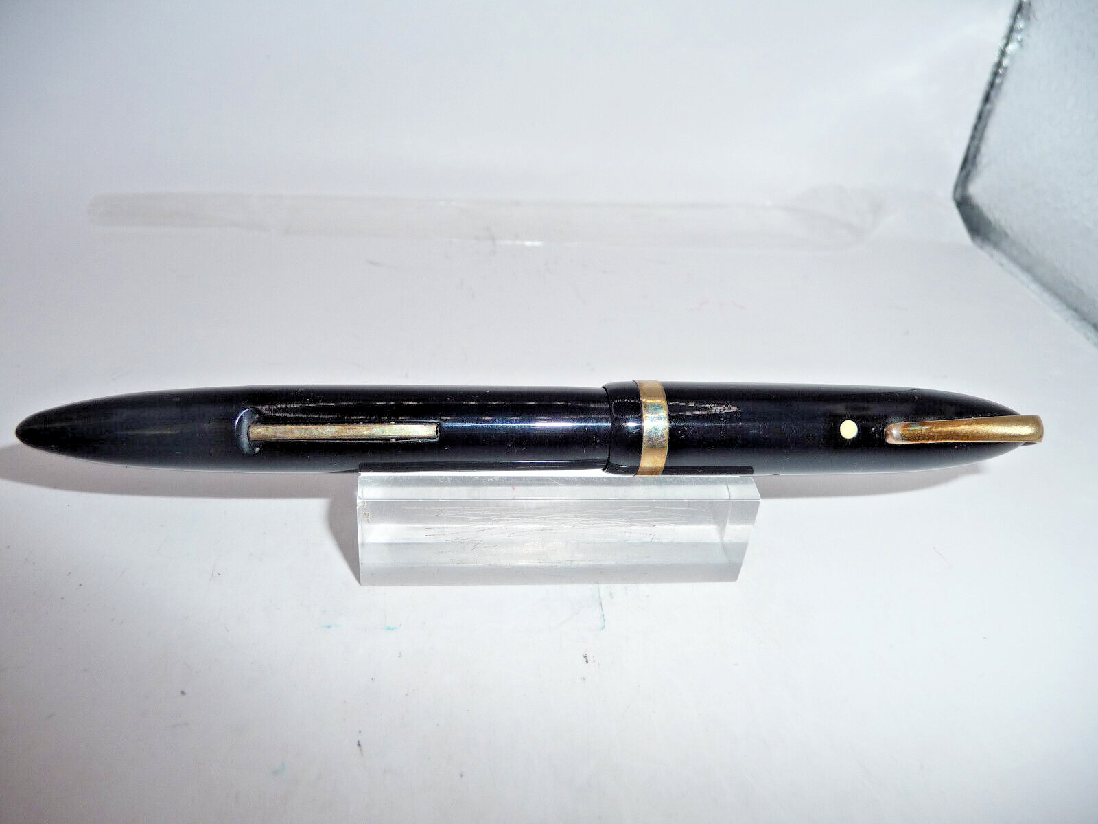 Sheaffer Vintage White Dot Black Military Clip Fountain Pen-Lifetime ...