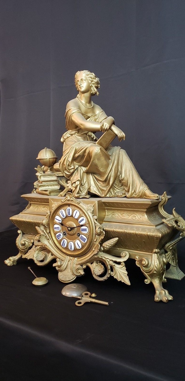 Antique French P.H. Moreau Bronze Spelter Premières Fleurs Figurative ...