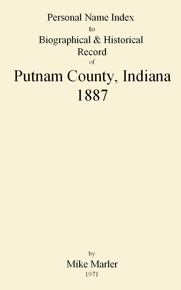 Personal Name Index to Biographical and Historical Record of Putnam ...