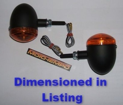 New Metal Body Matt Black Bullet INDICATORS Motorcycle CUSTOM CHOPPER ...
