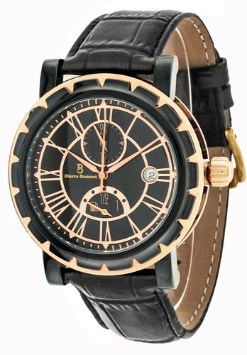 Orologio Pierre Bonnet Automatico Riserva Carica Pelle Placcato Oro ...