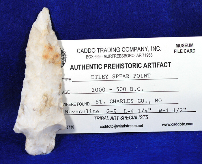 Etley Spear Point Authentic Prehistoric Arrowhead Artifact Native ...