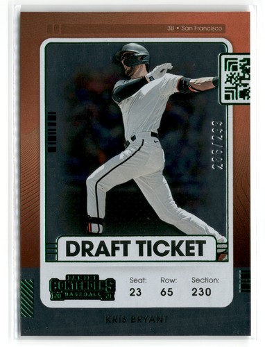2021 Panini Contenders Draft Ticket Green Kris Bryant #75 Giants ...