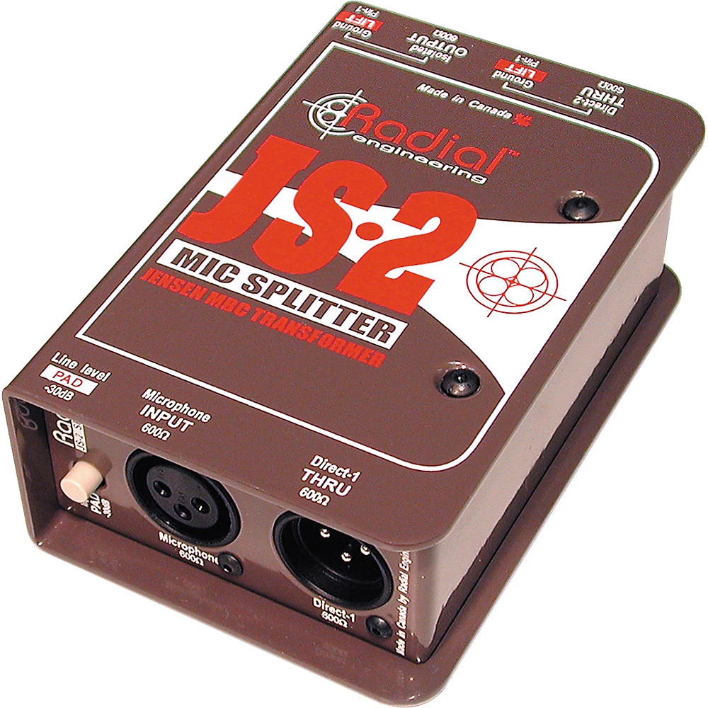 Radial Engineering JS2 Passive Microphone Splitter Direct Box | eBay