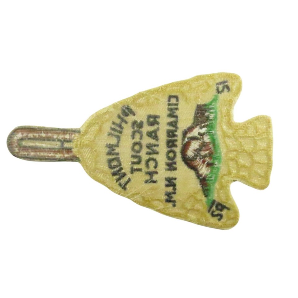 Philmont Scout Ranch Arrowhead Trail Earned (STAINED) Patch TAN Bdr ...