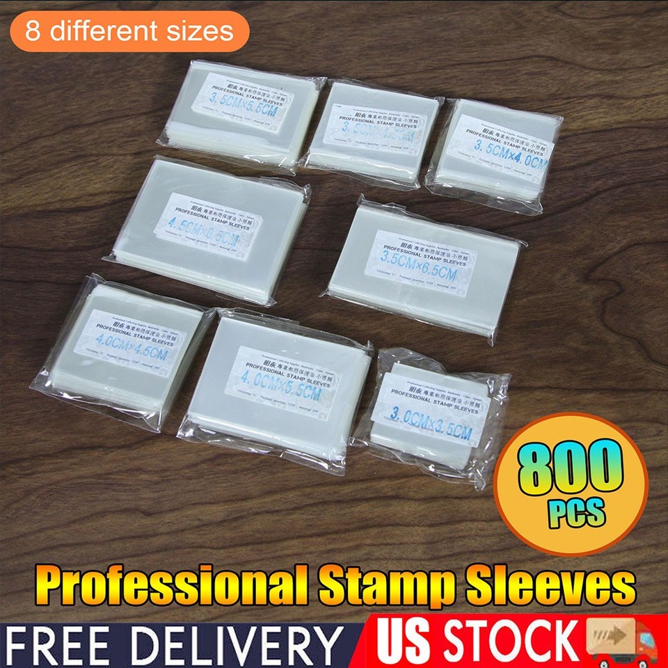 Stamp Sleeves 8 Different Size Professional Stamp Protector 800 Pieces ...