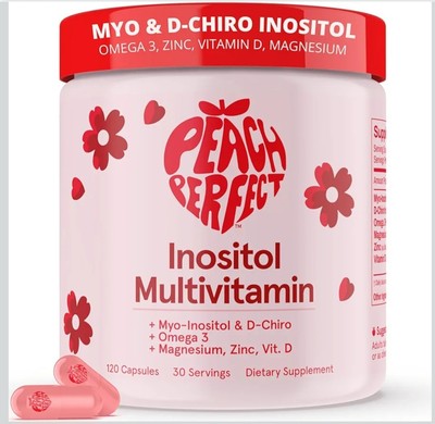 Inositol Multivitamin Capsules w/ Omega-3 - Peach Perfect - 120 Count ...