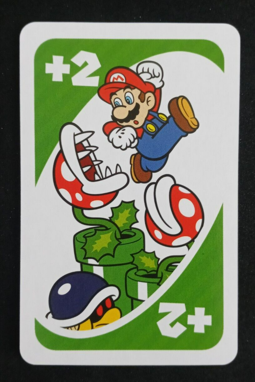 2016 Mattel Super Mario Uno Card Green Mario Draw 2 | eBay