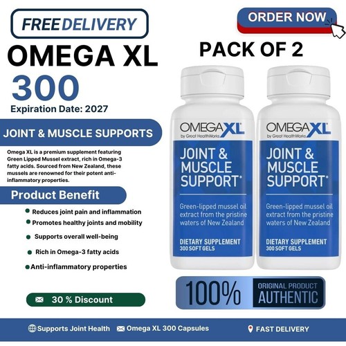 Omega XL 300 Capsules - Green Lipped Mussel Omega-3 Joint Relief (PACK ...