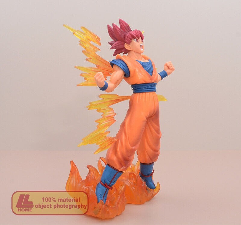 Anime Dragon Ball Z Super Saiyan God Son Goku Red Hair Figure statue ...