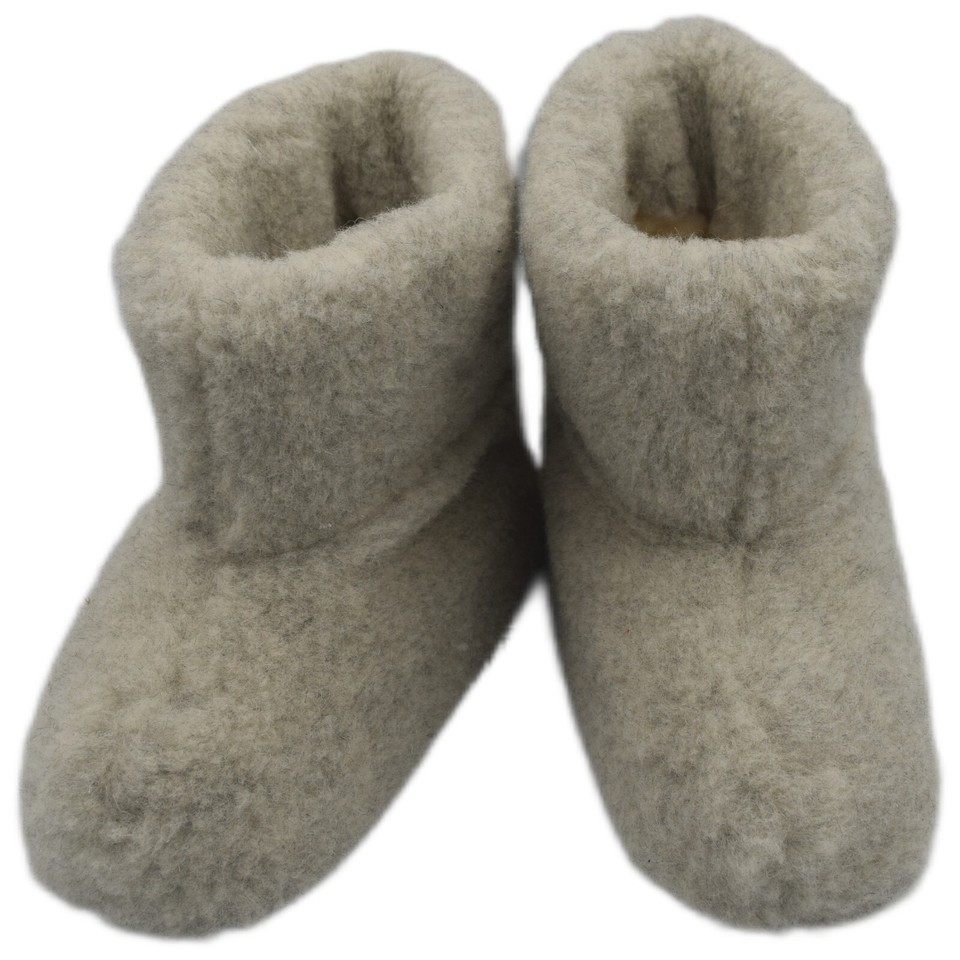 Women's Natural Sheep Wool Slippers Warm Cosy Ankle Boots Soft ...