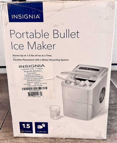 Insignia- Portable Ice Maker with Auto Shut-Off - Silver 600603249839 ...