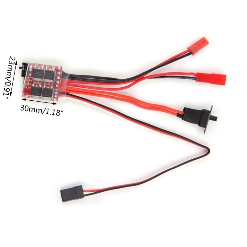 Waterproof Brushed Motor Speed Controller with Brake For 1/16 1/18 1/24 ...