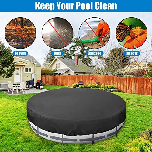 80 inch Round Pool Cover, Pool Covers for Above Ground Pools, 80.7"Dia ...