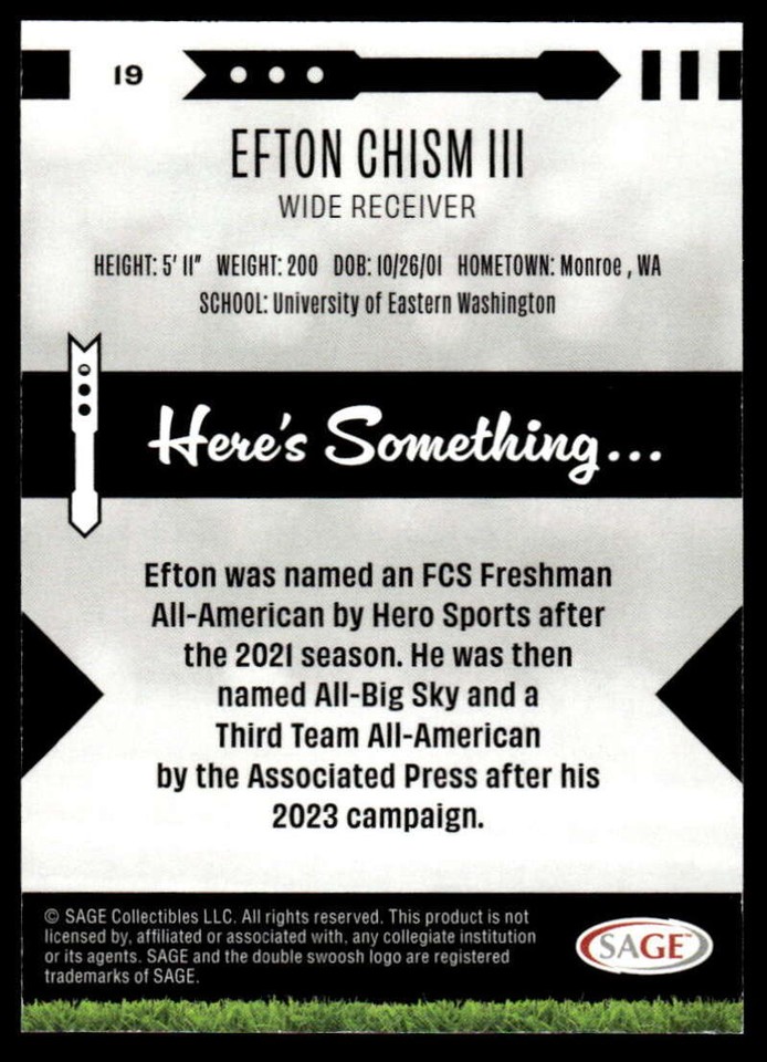 2025 Low Series #19 Efton Chism III | eBay