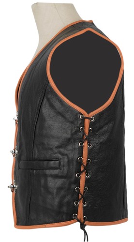 Clubweste Lederkutte Biker Kutte Motorradweste Lederweste Chopperweste ...