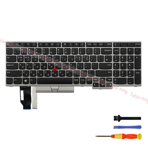 Silver Non-Backlit Korean Keyboard for Lenovo Thinkpad E580/E585/E595 ...