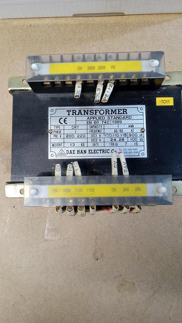 Nunome Electric EN60742 Dry Type 7.5 KVA Transformer 50/60 Hz Ip00 ...