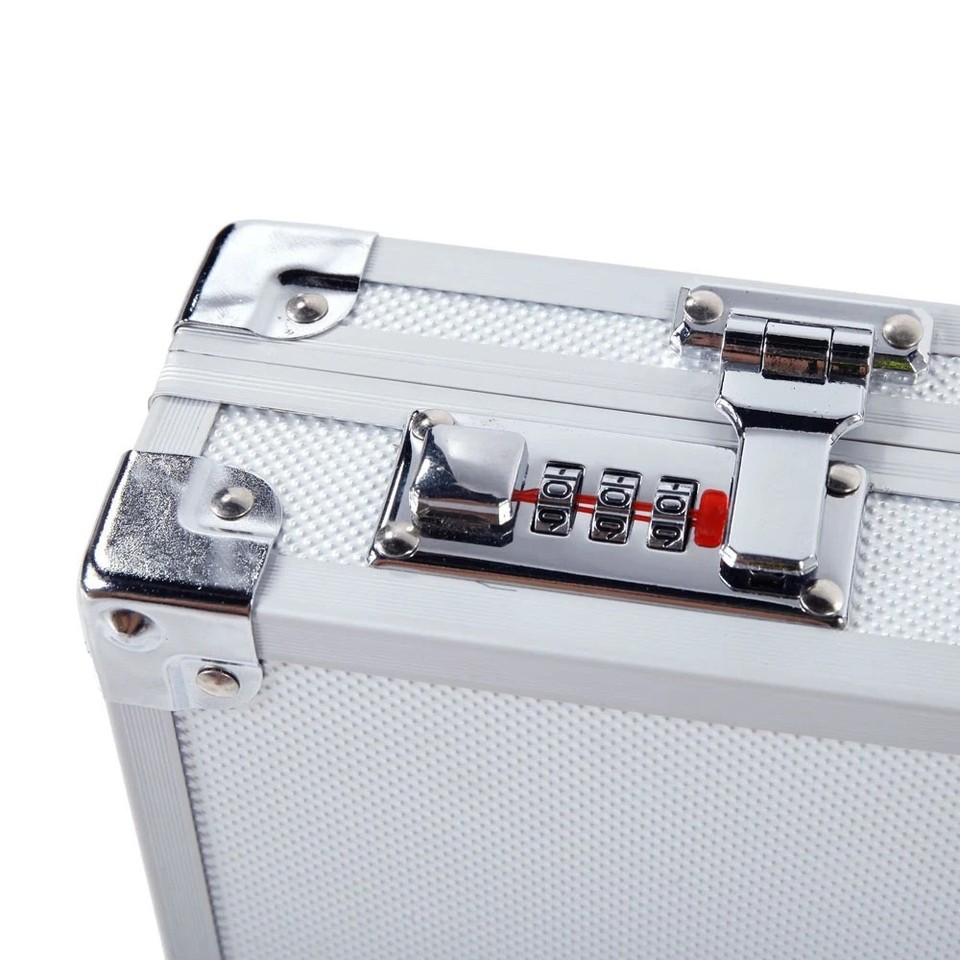 18" Aluminum Locking Gun Pistol HandGun Lock Box Hard Storage Carry ...