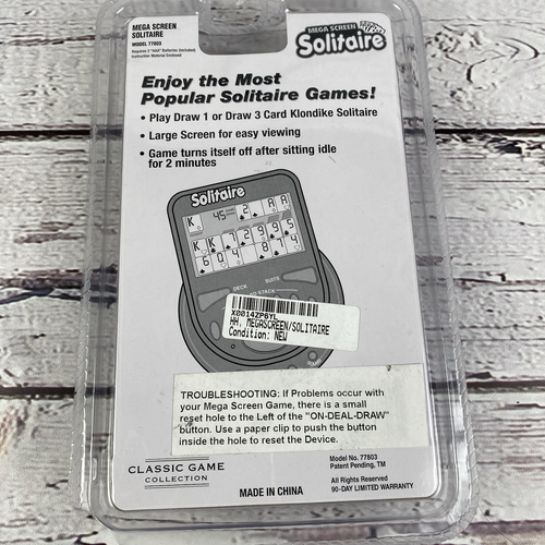 Mega Screen Solitaire Handheld Electronic Game Model 77803 | eBay