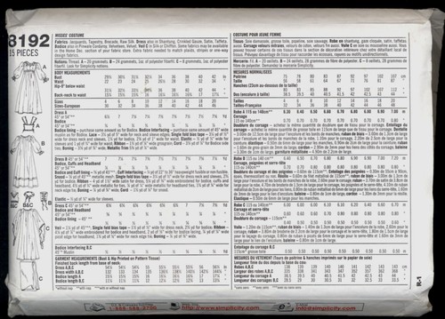 Uncut Size 4 6 8 Italian Renaissance Gown Dress Simplicity 8192 Pattern ...