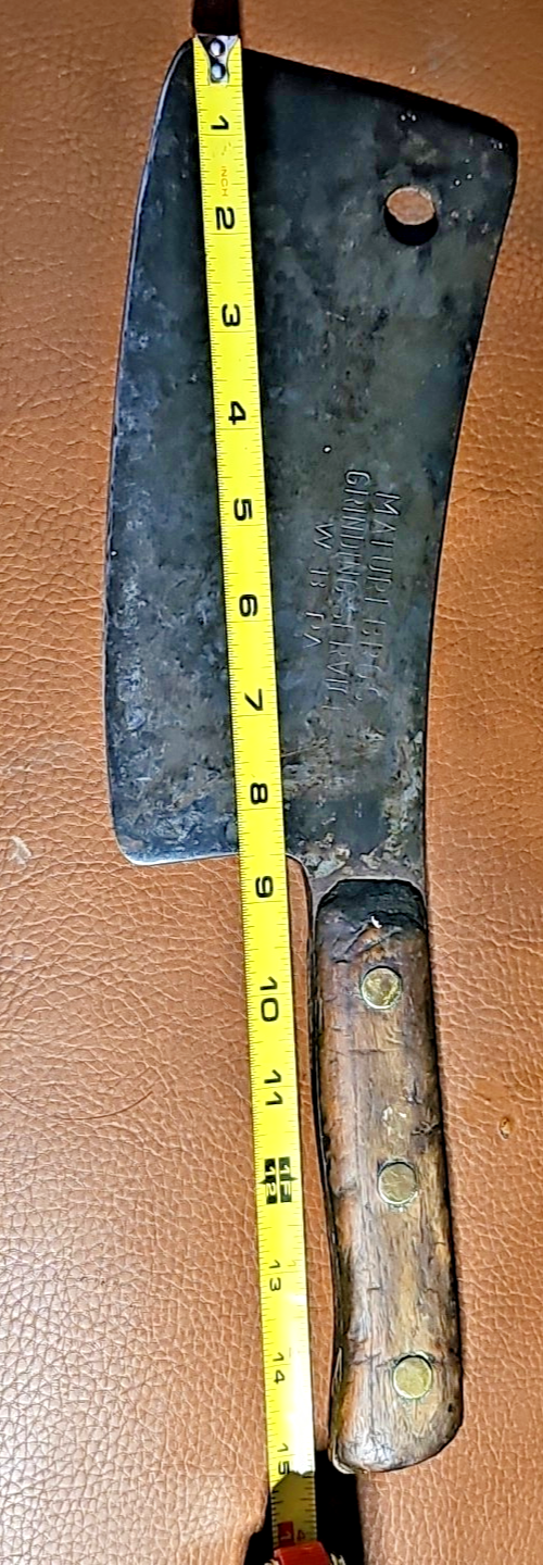 Antique Hog Splitter Meat Cleaver Large 15 inch Marked MATURI BROS ...