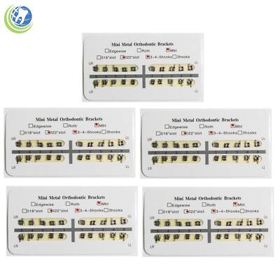 5 Pack Dental Orthodontic Mini MBT Brackets for Braces Slot 0.022 Hooks ...