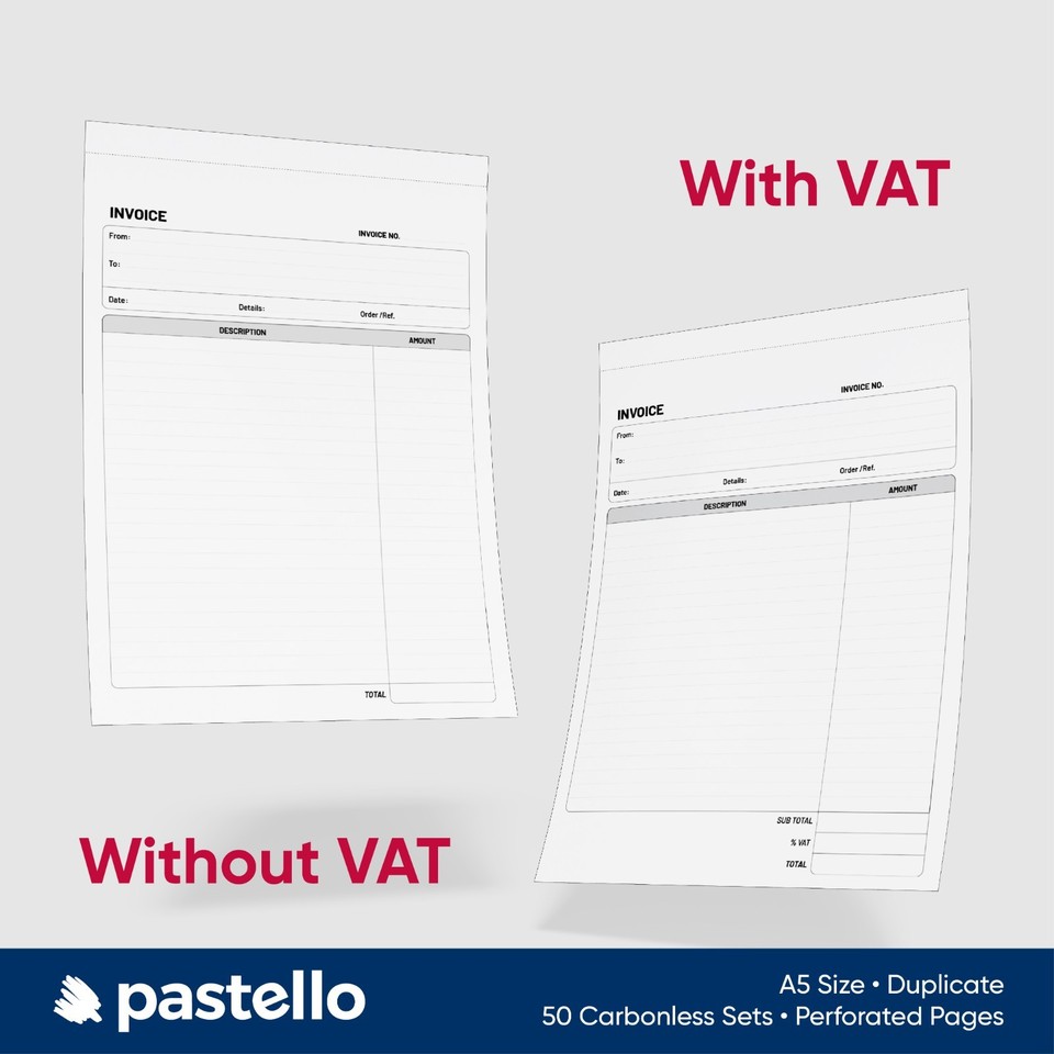 A5 Duplicate Invoice Book - Carbonless NCR Paper Pad 50 Sets | eBay UK