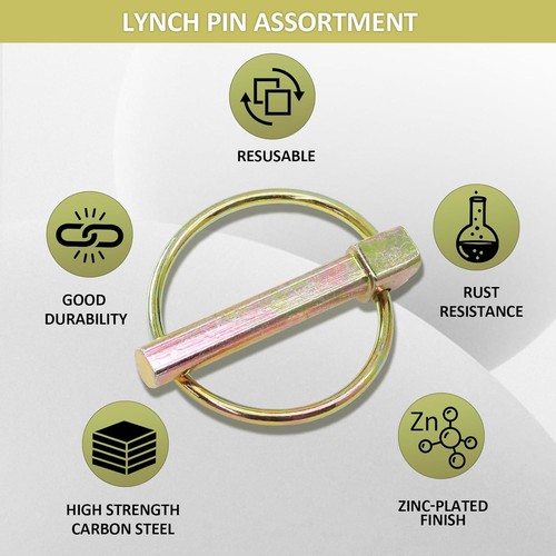Litoexpe 6 Pcs 3/16 Inch Lynch Pin with Ring, Heavy Duty Round | eBay