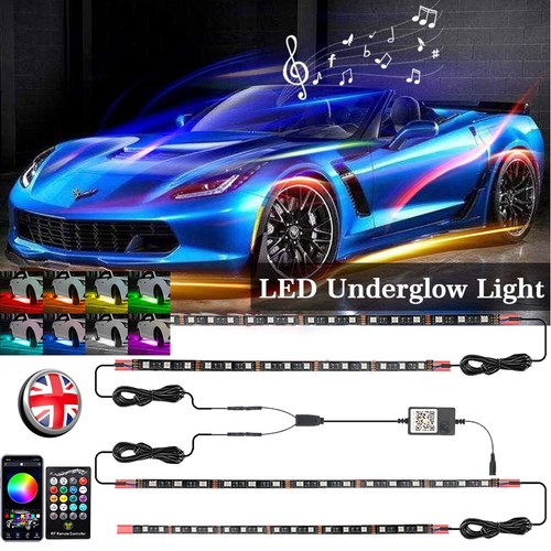 RGB LED Under Car Tube Strip Underglow body Neon Light Kit For Phone App Control | eBay UK