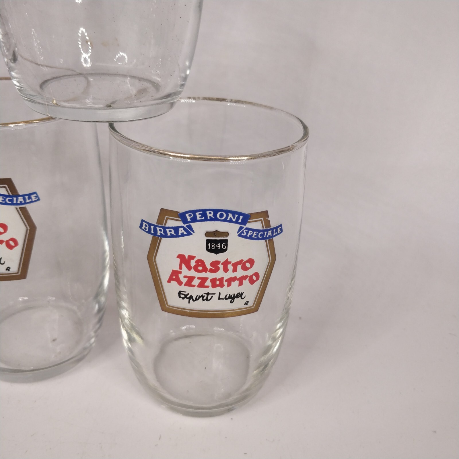 Servizio 6 Bicchieri NASTRO AZZURRO BIRRA PERONI SPECIALE Primo Logo ...