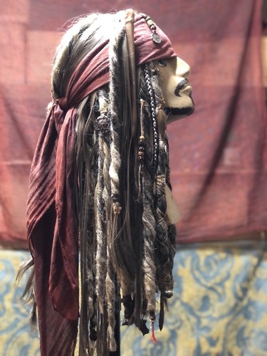 Authentic Captain Jack Sparrow Grey Hair Wig Costume Replica Hand Made ...