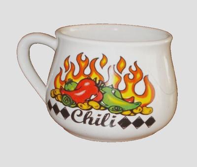 Large Chili Soup Mug 4" Tall Heavy Ceramic | eBay