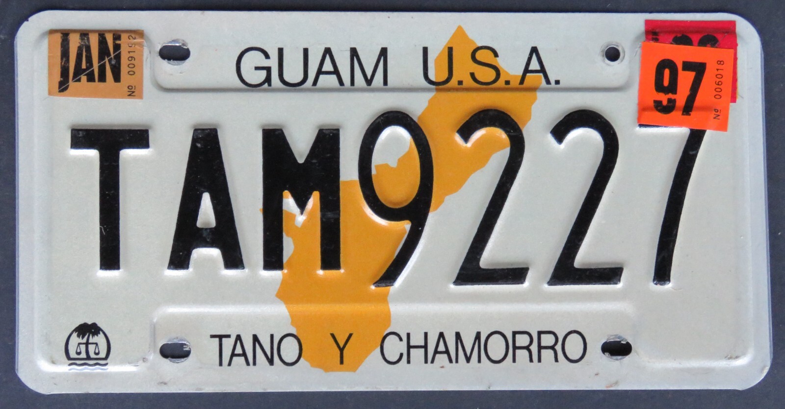 GUAM GOLD MAP license plate 1995 - 2016 YOUR CHOICE OF NUMBERS | eBay