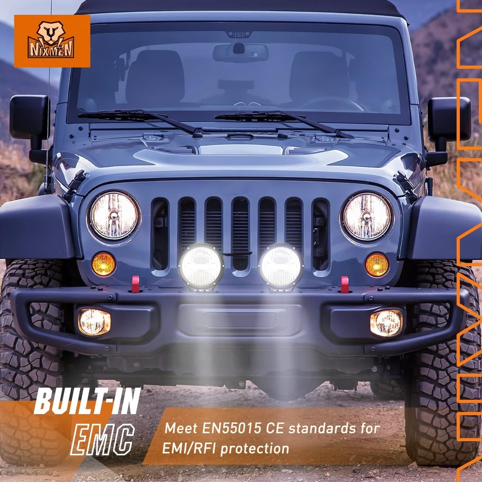 Nilight 7 Inch Round Offroad Lights 2 PCS 120 W High Low Beam IP68 LED ...