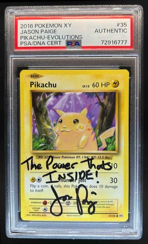 2016 Pokemon XY Pikachu Artist Jason Paige Auto 35/108 PSA AUTHENTIC ...