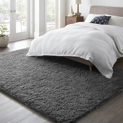 6x9 Area Rugs for Living Room, Large Big Grey Fluffy Shag 6x9 Feet 1 ...