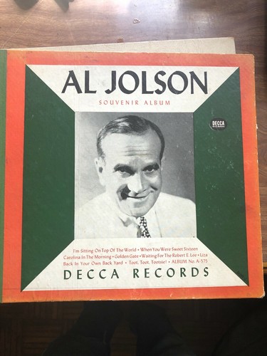 AL JOLSON Souvenir Album 1947 4 x 78 ALBUM Decca 10" Records VTG ...