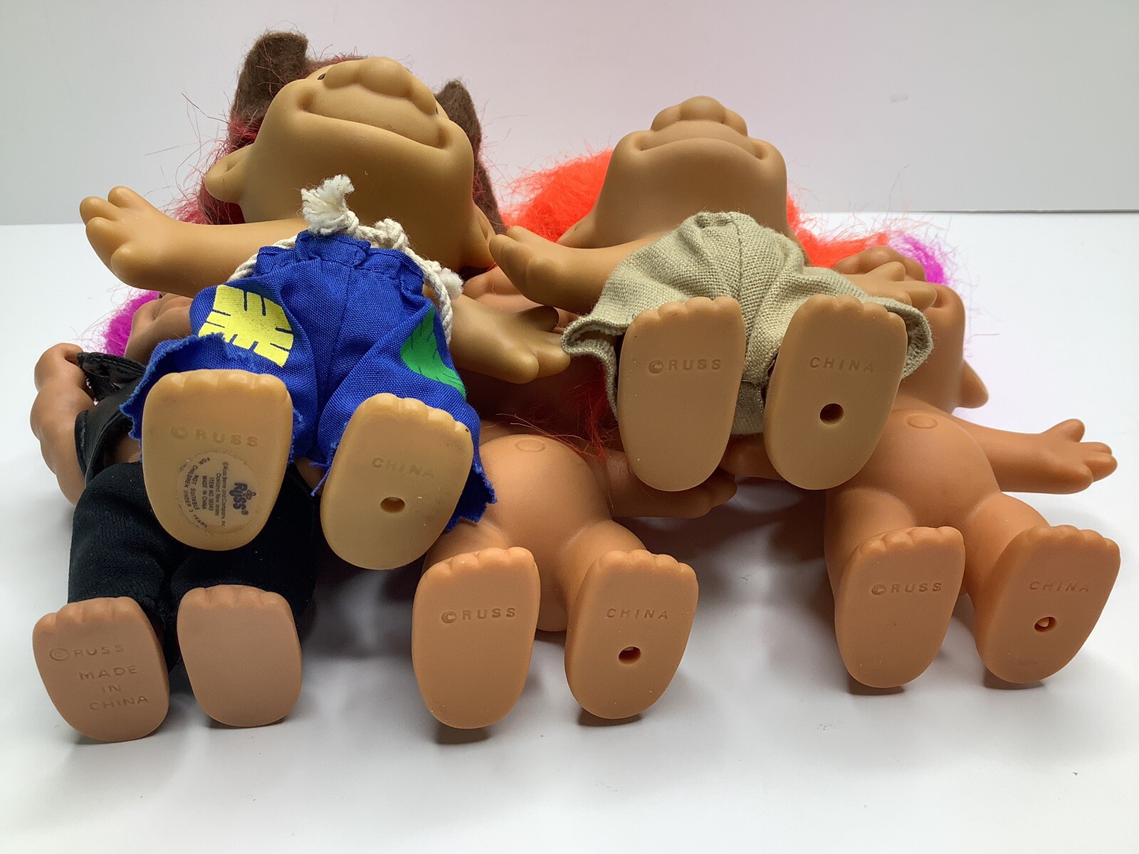 Lot Of 5 Vintage Russ Troll Dolls Zork Muscle Troll Hillbilly Pirate ...