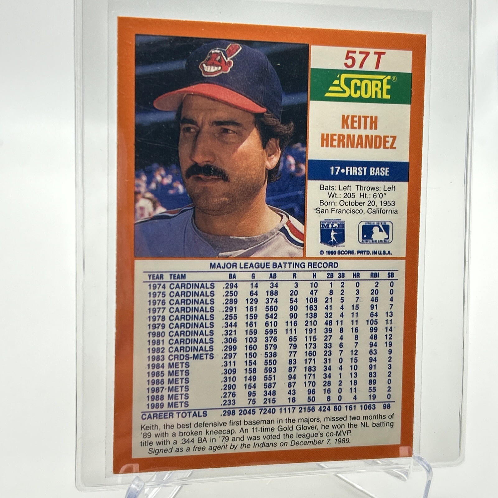 1990 Score Rookie & Traded - #57T Keith Hernandez for sale online | eBay