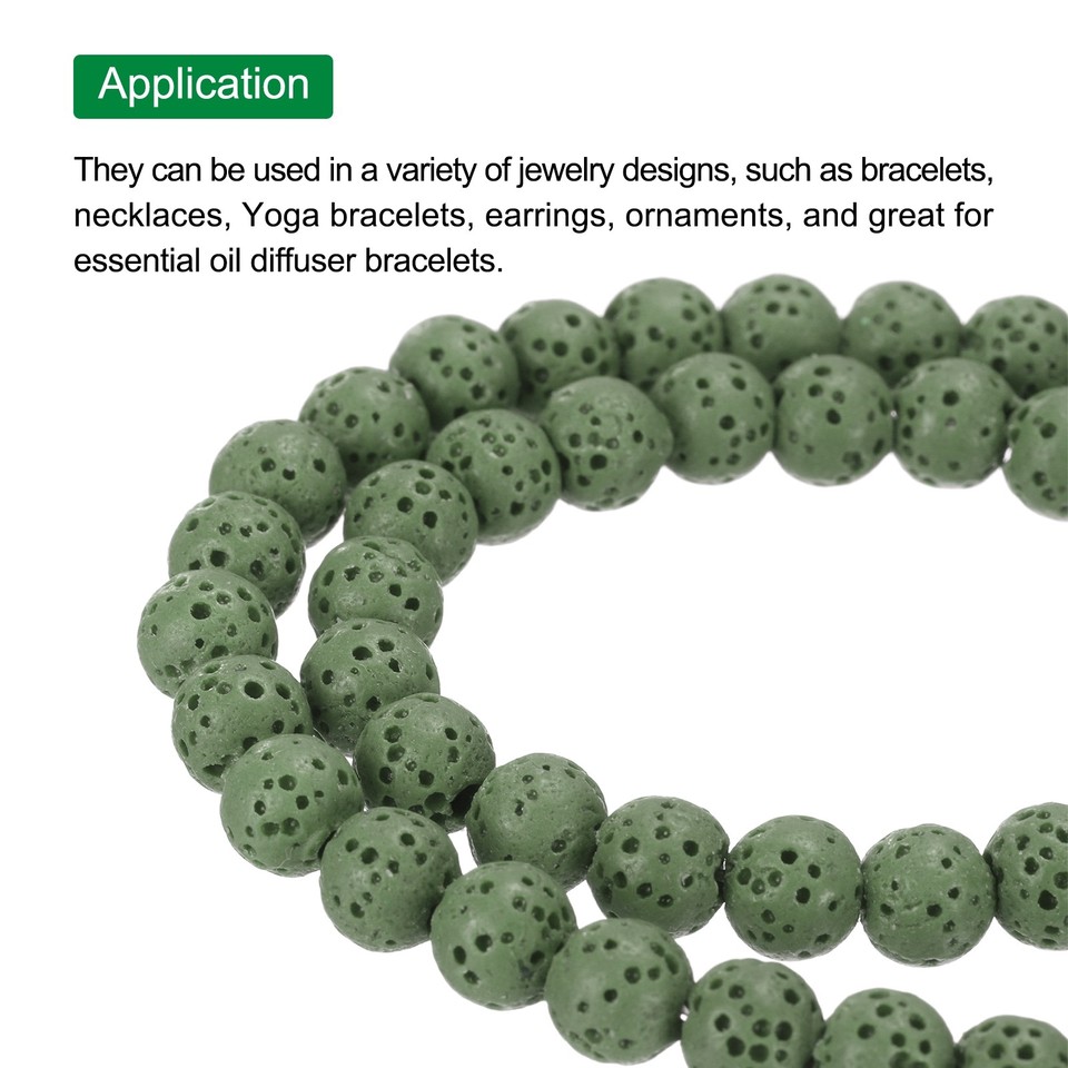 Dark Green Volcanic Rock Beads 6mm Essential Oil Diffuser Stone,1 ...