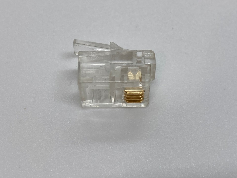 10pcs RJ14 RJ11 6P4C Modular Plug DSL Telephone Connector, Gold Plated ...