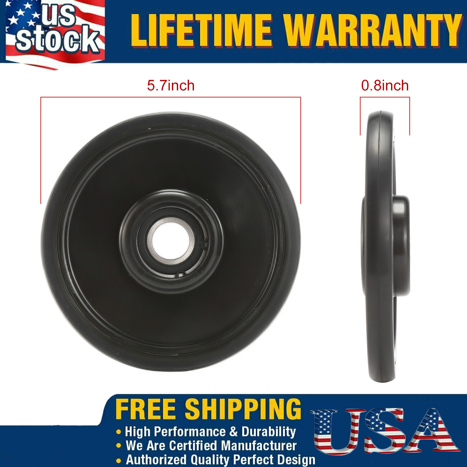 5.63 X 20MM For ARCTIC CAT PPD IDLER WHEEL WITH BEARING 1604-837 3604 ...