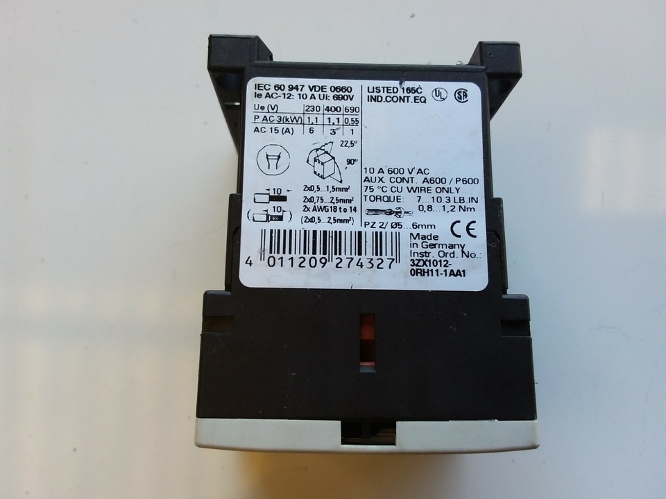Auxiliary Contactor Siemens Airbus 24V 31E 3RH1131-1BB40 | eBay