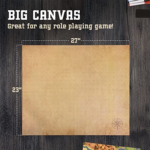 Foldable RPG Battle Grid Game Mat for Easy Transport - Dots & Hex Two ...