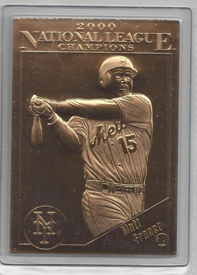 Matt Franco 2000 Danbury Mint NY Mets NL Champions Sealed 22 kt Gold Cd ...