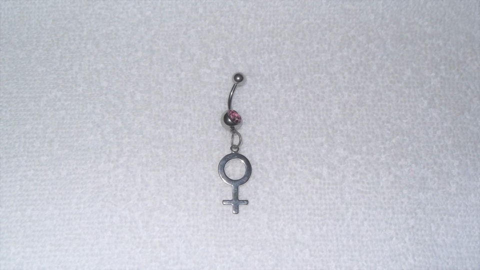 Female Girl Symbol Charm Belly Button Navel Ring Body Jewelry Piercing ...